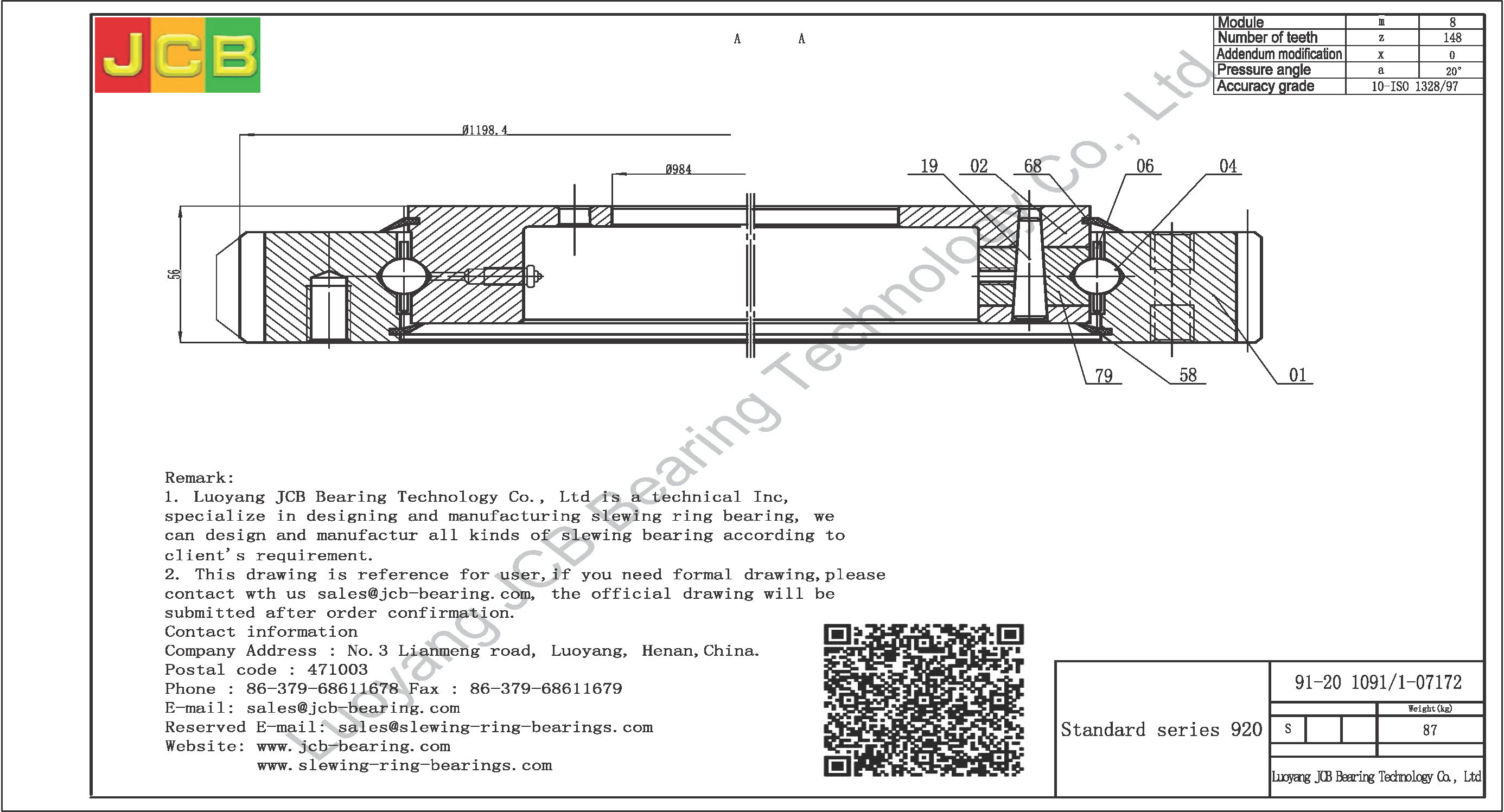 91-20 1091/1-07172 SLEWING BEARING 91-20 1091/1-07172